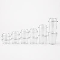 China Custom Clear PET Plastic Cup with Flat or Dome Lid Cold Drink Milk Tea Water Wine Beverage Packaging Use Bulk for sale