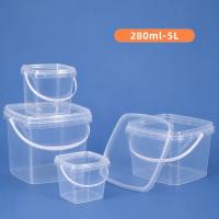 China Heavy Duty Food Grade Square Plastic Bucket with Lid and Handle for Beverage Fruit Storage Leakproof Freezer Safe Packaging Tub for sale
