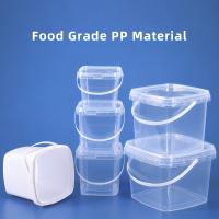 China Heavy Duty Food Grade Square Plastic Bucket with Lid and Handle for Beverage Fruit Storage Leakproof Freezer Safe Packaging Tub for sale