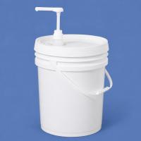 China Custom Printed PP Plastic Bucket with Pump Lid 5 Gallon Bucket for Thick Liquid, Syrup, Sauce and Industrial Fluid Use for sale