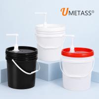 China Custom Printed PP Plastic Bucket with Pump Lid 5 Gallon Bucket for Thick Liquid, Syrup, Sauce and Industrial Fluid Use for sale