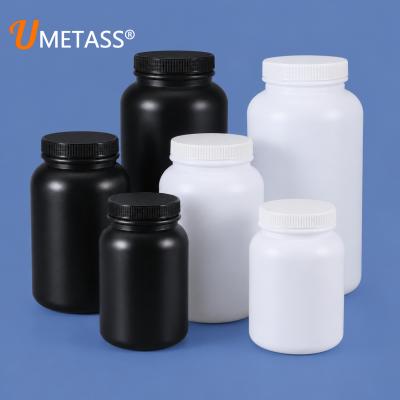 China HDPE Wide Mouth Round Plastic Bottle 2L-4L for Powder Granules Chemical Reagents and Organic Solvents Custom Logo for sale