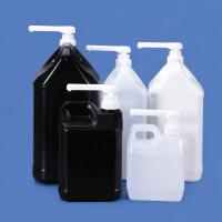 China Reusable HDPE Jerry Can with Pump Dispenser Cap 1L 2L 5L Square Container for Detergent Cosmetic Food Packaging for sale