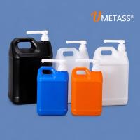 China Reusable HDPE Jerry Can with Pump Dispenser Cap 1L 2L 5L Square Container for Detergent Cosmetic Food Packaging for sale