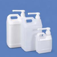 China Reusable HDPE Jerry Can with Pump Dispenser Cap 1L 2L 5L Square Container for Detergent Cosmetic Food Packaging for sale