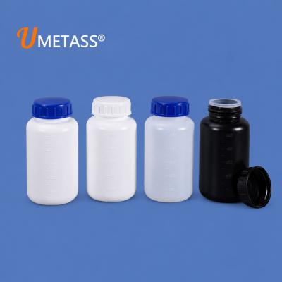 China HDPE Wide Mouth Round Plastic Bottle with Inner Cap 500ml Bottles for Powder Granules Chemical Reagents Custom Logo for sale