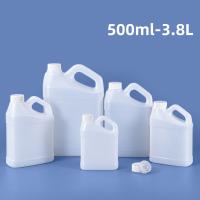 China 500ml-3.8L HDPE Plastic Jerry Can Square Bottle with Screw Cap Inner Lid Leak Resistant Design for Water Oil Sauce and Alcohol for sale