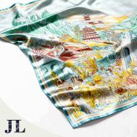 China 100% Silk Feeling Scarf Fashion Square Scarves Lightweight Elegant Sunscreen Scarves for sale