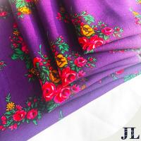 China 100% Wool Women'S Winter Scarf Acid Printing And Hand Rolled Hem Made for sale