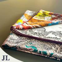 China 100% Real Mulberry Silk Scarf Silk Wool Scarves Digital Printed Womens Neckerchief for sale