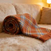 China Silk Wool Plaid Tassel Scarf Customized Extra Long Scarf Wrap for sale