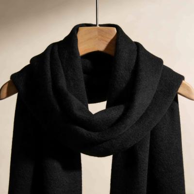 China Black 100 Percent Wool Scarf Square Rectangular Triangle 100 Wool Wrap for sale
