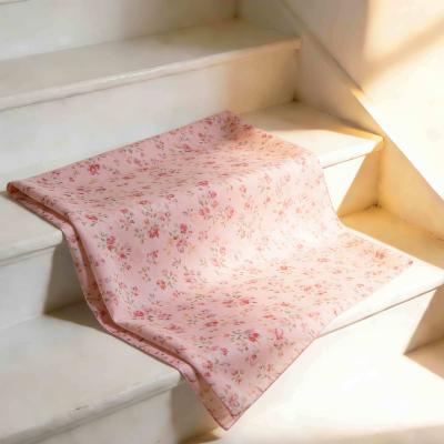 China Customized Silk Scarves 180×90cm Pink Printed Scarf With Hand Rolled Hem for sale