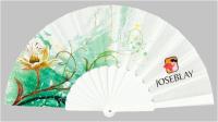 China Custom 23cm Folding Hand Fan Plastic Ribs Full Color Printed Fabric Promotional Gift for sale