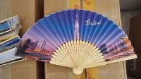 China Promotion Paper Folding Fan with Natural Bamboo Frame 23cm 25cm Custom Printing for sale