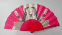 China Custom Printed Paper Hand Fan 23cm Plastic or Wooden Ribs Promotional Gift for sale