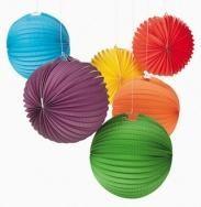 China Chinese Colorful Round Decorative Hanging Paper Lanterns 8 to 16 Inch Metal Wire for sale