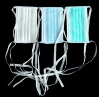 China Customized Disposable 3 Ply Non-Woven Face Mask Tie On 17.5x9cm Anti Pollution for sale