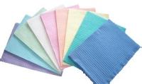 China Disposable Dental Bibs 33x45cm 2 Ply Woodpulp Paper with PE Film for sale