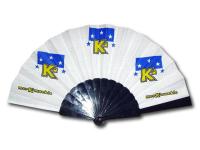 China Custom Folding Hand Fans 23cm Fabric Business Gifts with Plastic or Wooden Handle for sale
