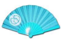 China Custom Folding Hand Fans 23cm Fabric Business Gifts with Plastic or Wooden Handle for sale