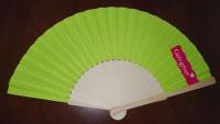 China 23cm Promotional Folding Hand Fan with Natural Wooden Ribs and Fabric Cover for sale