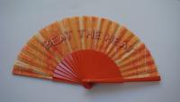 China Custom Folding Hand Fans 23cm Fabric Business Gifts with Plastic or Wooden Handle for sale