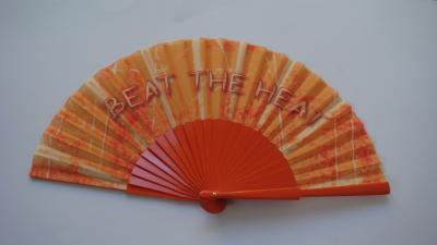 China Custom Folding Hand Fans 23cm Fabric Business Gifts with Plastic or Wooden Handle for sale