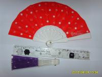 China 12cm Promotional Plastic Hand Fan with Paper or Fabric Custom Logo Printing for Events for sale