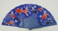 China 23cm Folding Plastic Hand Held Fans with Printed Fabric for Wedding Party Favors for sale