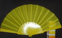 China Custom Logo Promotional Plastic Folding Hand Fan 23cm x 42cm Heat Transfer Printing for sale