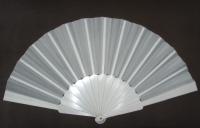 China Solid Color Fabric Personalized Folding Hand Fans With Plastic Handle for sale