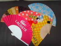 China Custom Printed Foldable Hand Fans 42cm with Natural or Painted Wooden Ribs for Promotional Gifts for sale
