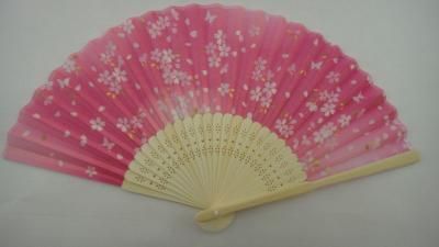 China plain color silk or custom design silk hand fan with natural bamboo frame for sale