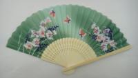 China plain color silk or custom design silk hand fan with natural bamboo frame for sale