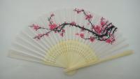 China plain color silk or custom design silk hand fan with natural bamboo frame for sale
