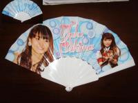 China 23cm Promotional hand fan , with plastic frame and paper both-side printed for sale