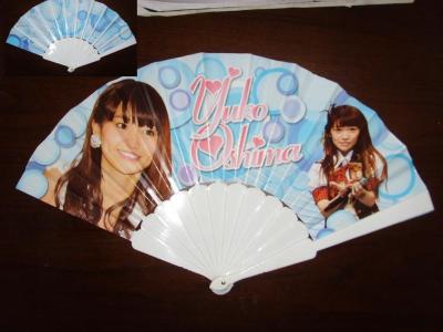 China 23cm Promotional hand fan , with plastic frame and paper both-side printed for sale