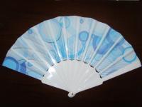 China 23cm Promotional hand fan , with plastic frame and paper both-side printed for sale