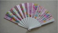China 23cm Promotional hand fan , with plastic frame and paper both-side printed for sale