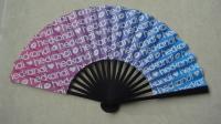 China Dyed Bamboo Hand Fan 21cm Paper or Fabric for Wedding Decoration Promotion for sale