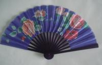 China Dyed Bamboo Hand Fan 21cm Paper or Fabric for Wedding Decoration Promotion for sale