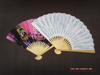 China Both Sides Printed Paper Custom Folding Hand Fans / Personalized Paper Fans for sale