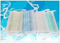 China Disposable 3 Ply Tie-On Face Mask Non-Woven Fabric 17.5 x 9.5 cm High Filtration 95% for sale