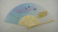 China 21cm Promotional Bamboo Folding Hand Fan with Paper or Fabric Custom Printing for sale