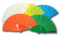 China Plain Color Promotional Folding Hand Fans 42cm with Plastic Wooden or Bamboo Frame for sale