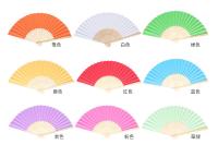 China Plain Color Promotional Folding Hand Fans 42cm with Plastic Wooden or Bamboo Frame for sale