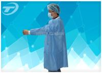 China Lab Disposable Visitor Coats With Knitted Cuffs And Collar / BPP Fabric for sale