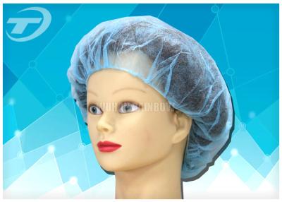 China Disposable Surgical Bouffant Cap SPP Nonwoven Fabric Blue 18 to 24 Inch for sale