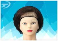 China Black Nylon Disposable Hairnet 48cm Breathable Snood CE ISO Certified Elastic Edge Head Cap for sale